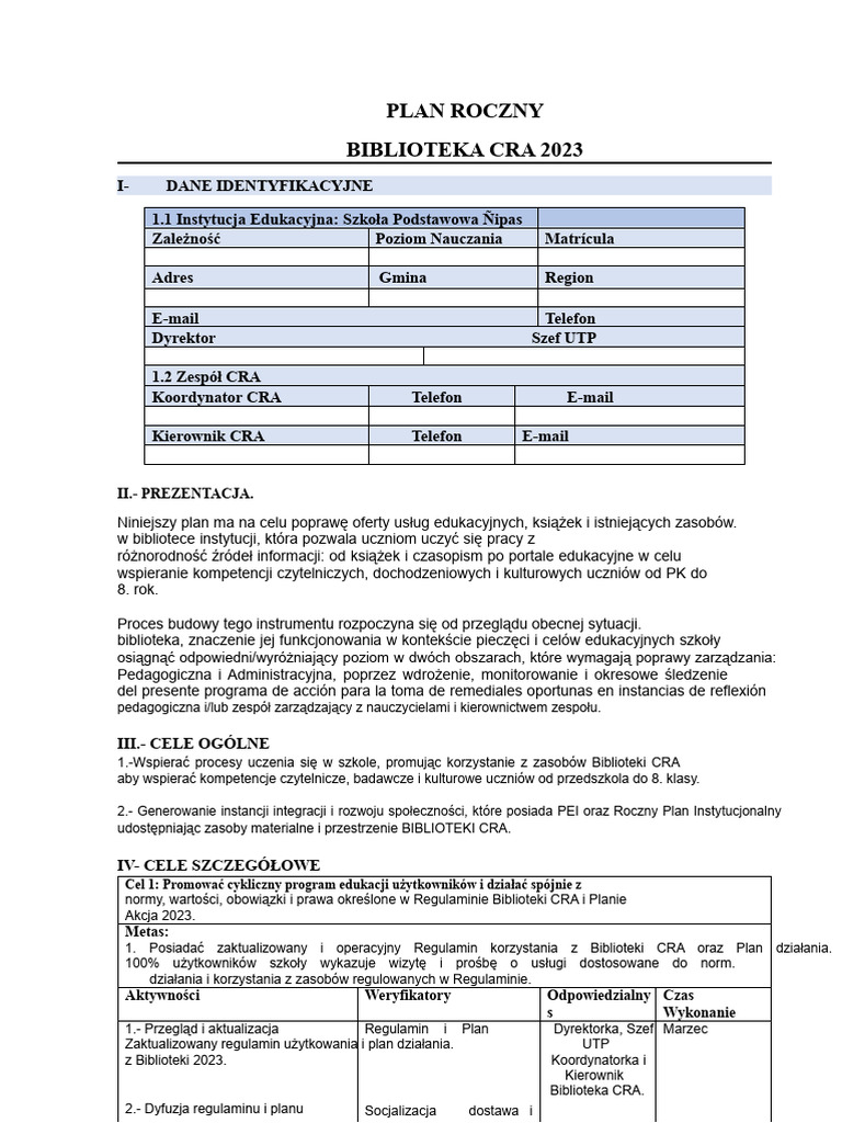 Plan Cra 2023 | PDF