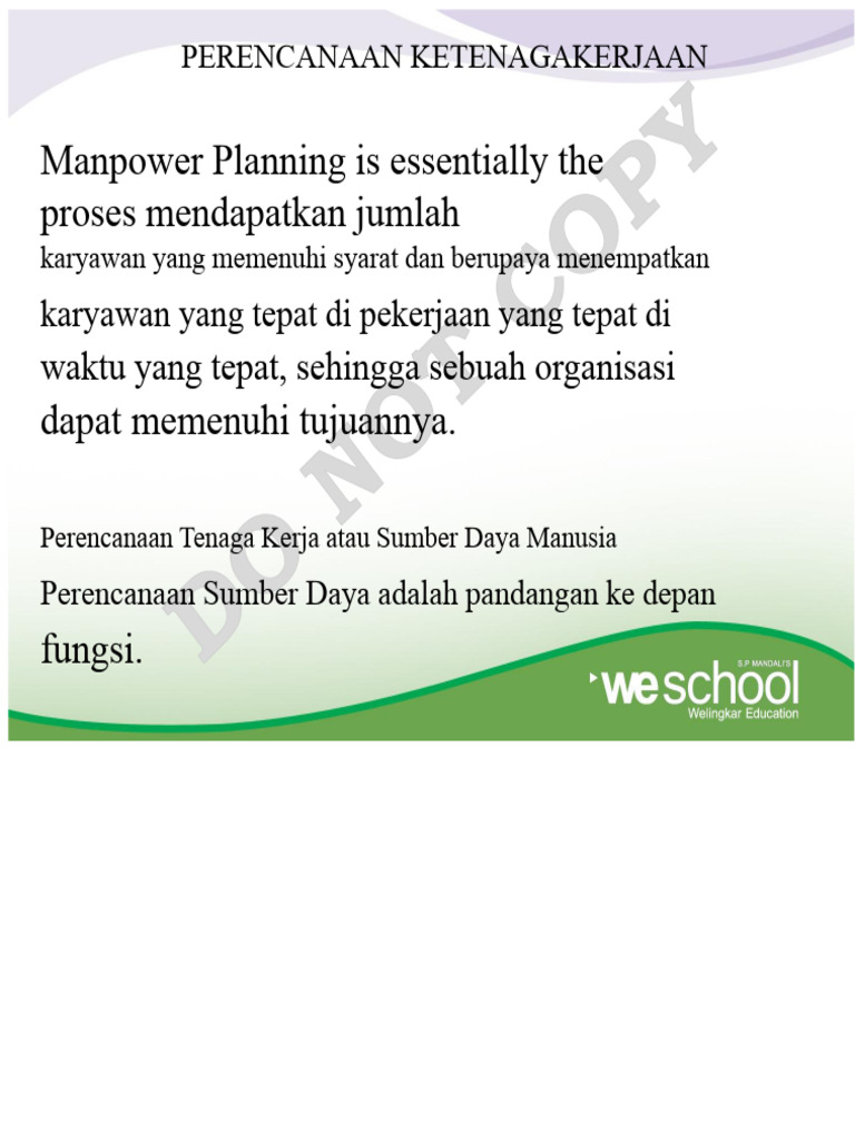 Perencanaan Tenaga Kerja Ppt | PDF