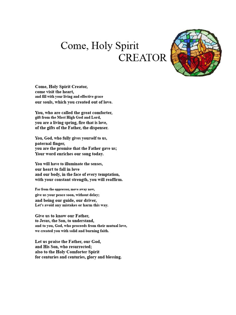 Prayer to the Holy Spirit Creator | PDF