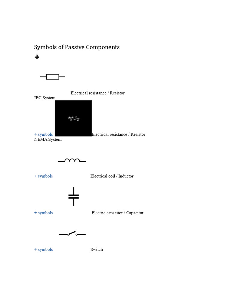 Electrical Symbols of Passive Components | PDF | Direct Current | Logic ...