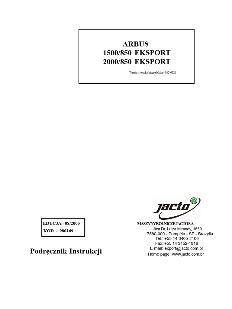 445-Manual Arbus 1500-2000 Eksport | PDF