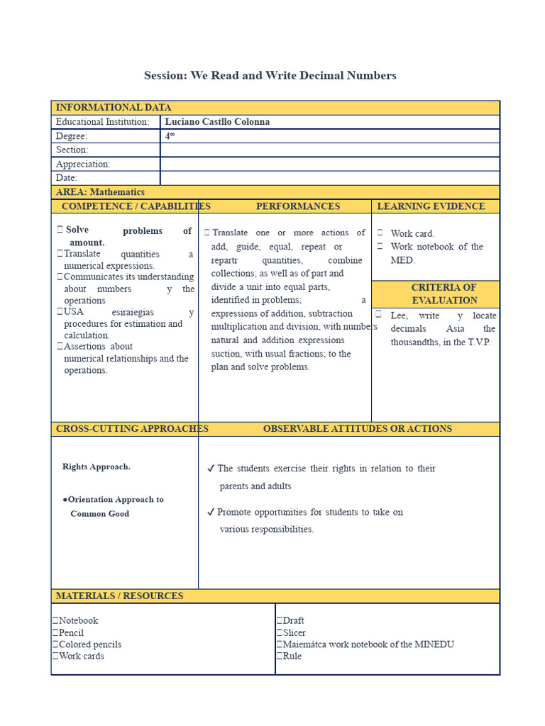 We Read and Write Decimal Numbers | PDF | Decimal | Mathematics