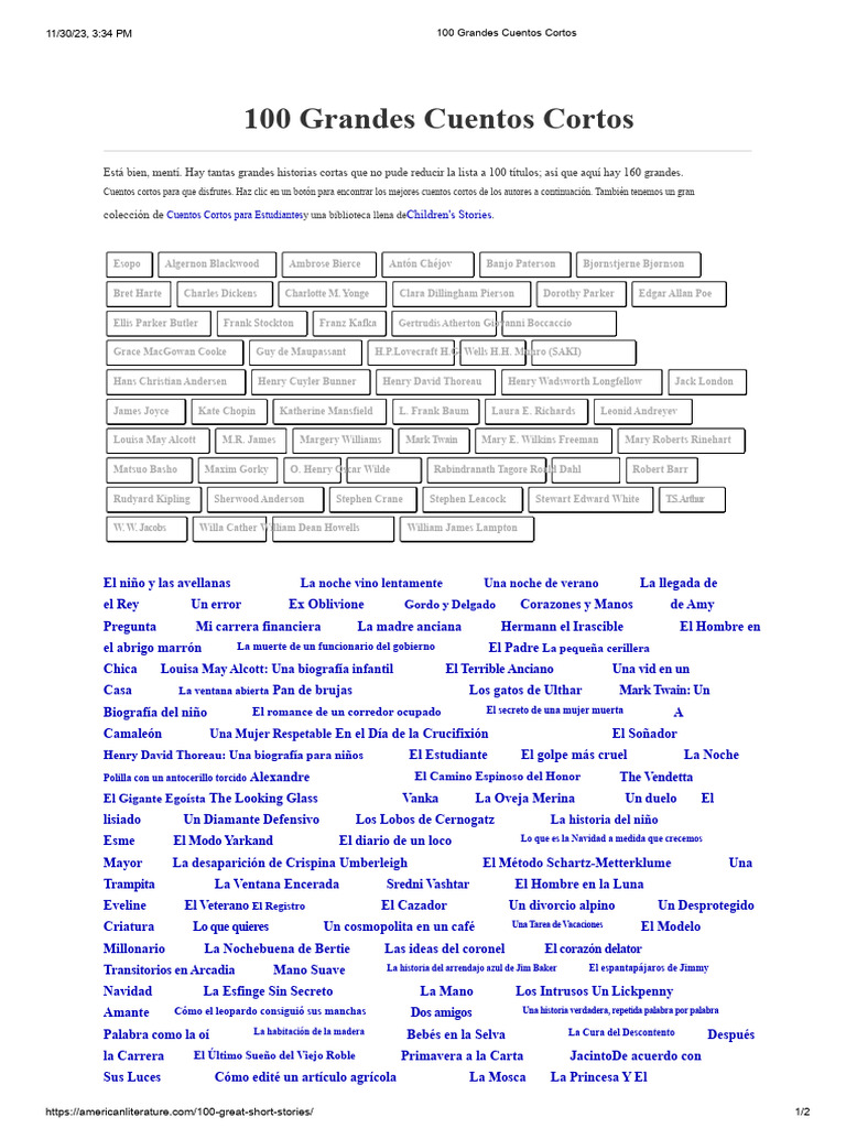 100 Grandes Cuentos Cortos | PDF