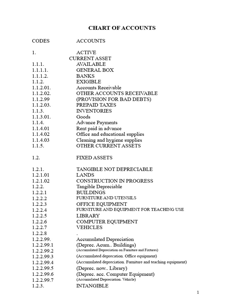 Comprehensive Chart of Accounts Guide | PDF | Expense | Depreciation