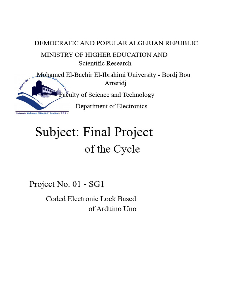 Coded electronic lock based on ARDUINO UNO SG 1 | PDF | Arduino | Computing