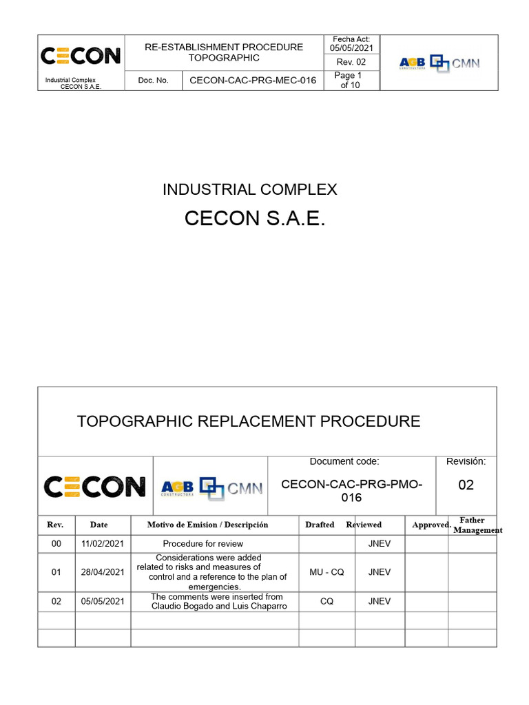 Topographic Re-plotting Procedure | PDF | Surveying | Calibration