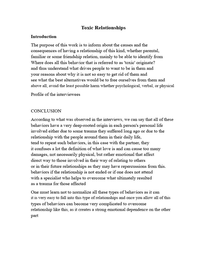 Toxic Relationships | PDF