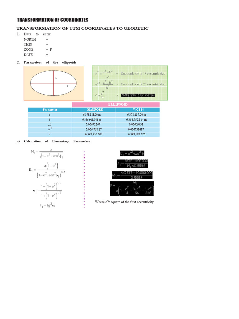 Sixth Week Class 6 Coordinate Transformation | PDF | Latitude | Geodesy