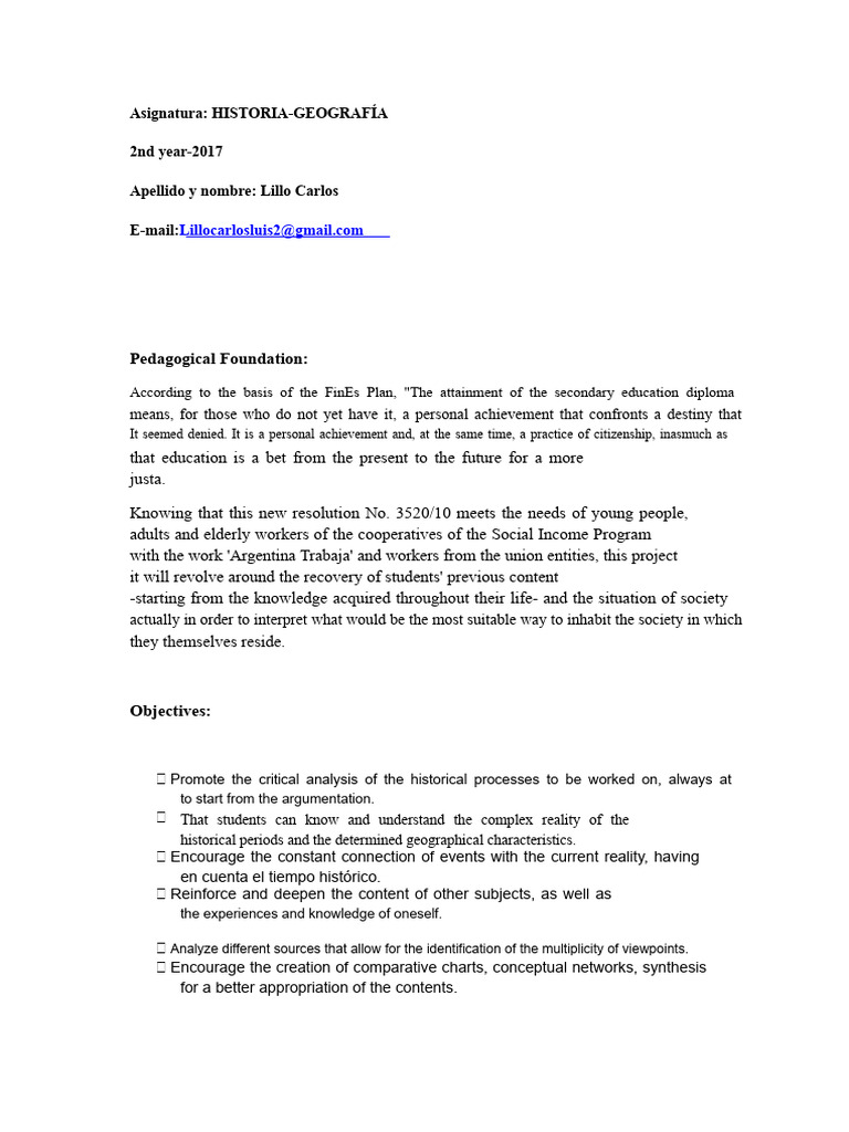 History and Geography 2nd Year FINES 2 | PDF | Argentina