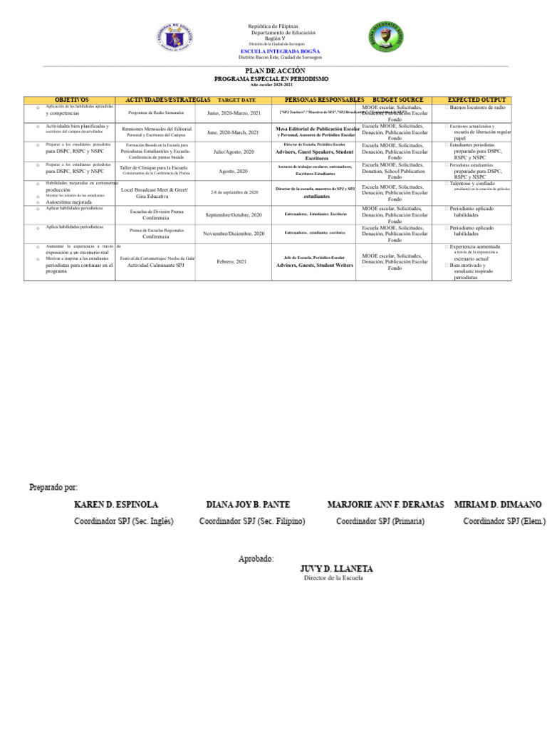 Spj-Plan de Acción-2019 | PDF