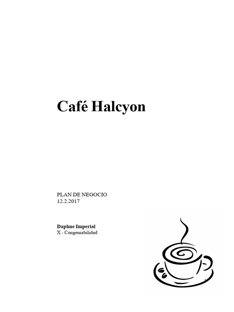 Cafetería Halcyon (Plan de Negocios de Cafetería) | PDF | café | Starbucks