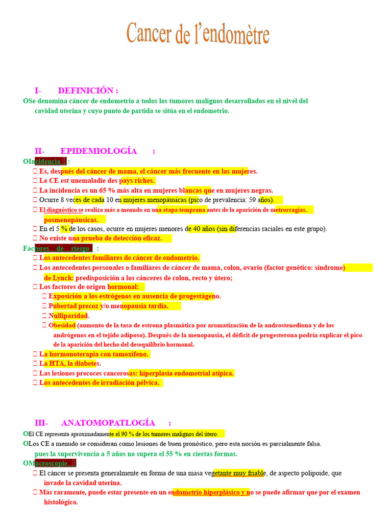 Cáncer de Endometrio | PDF | Cáncer | Neoplasias