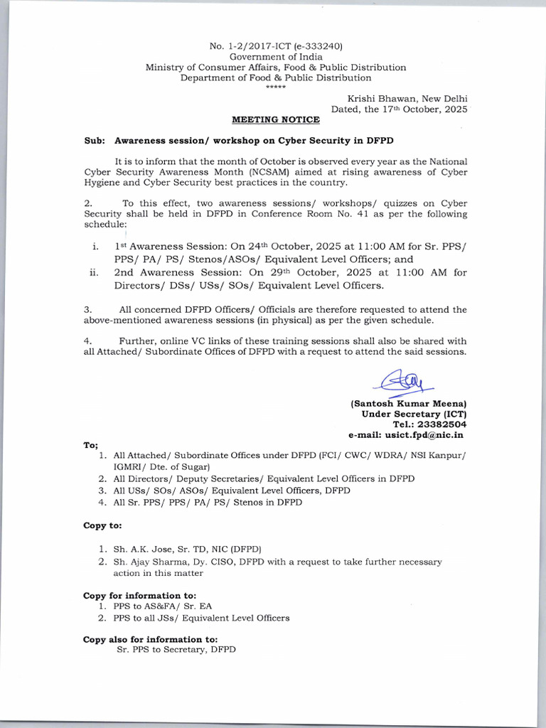 Awareness Session On Cyber Security 17.10.2025 | PDF
