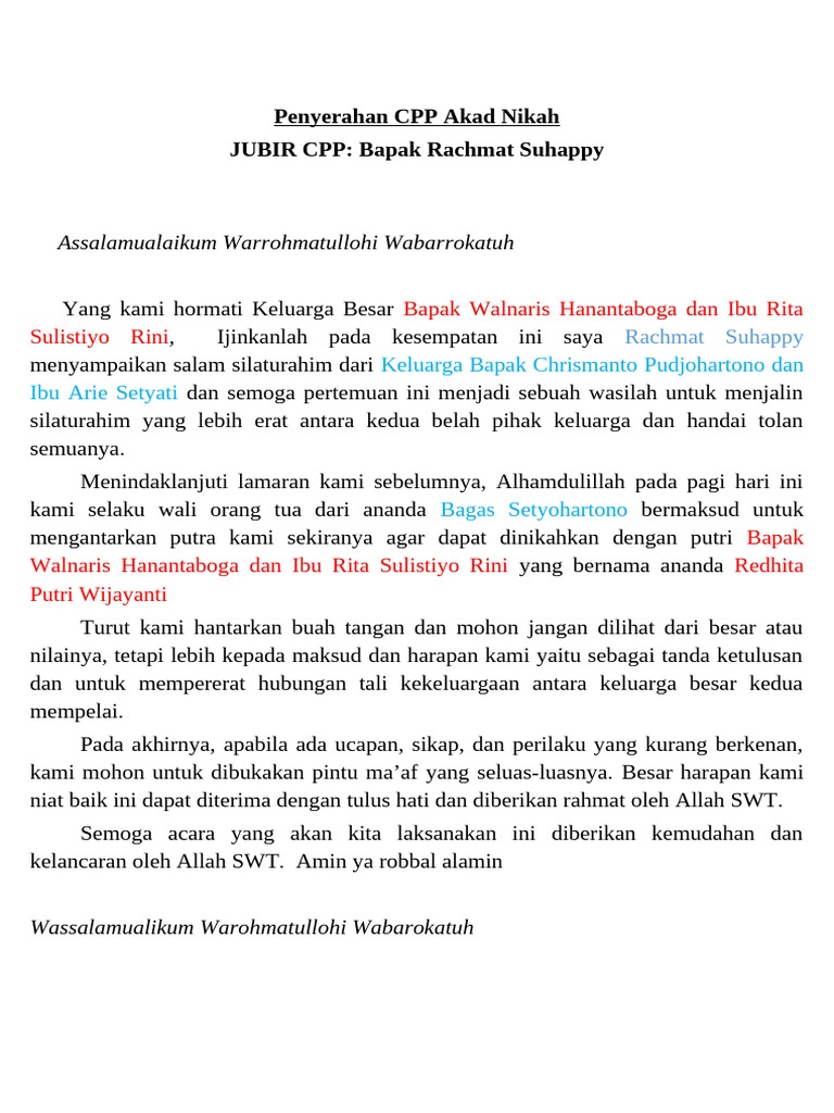 Teks Serah Terima Cpp | PDF