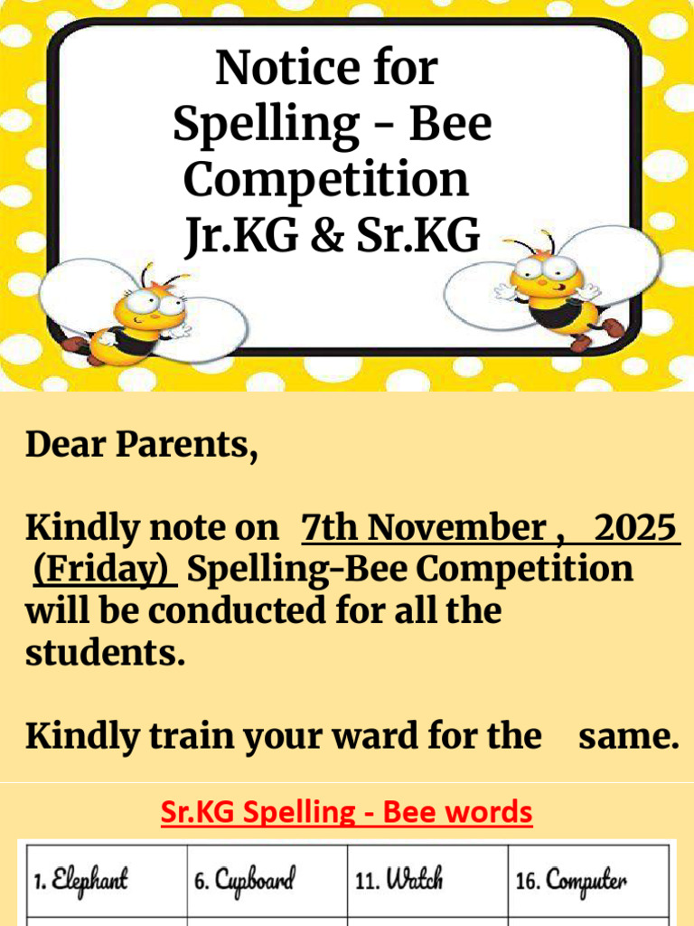 Spelling Bee Competition | PDF