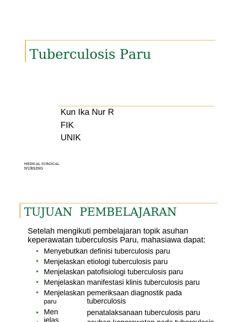 Microsoft PowerPoint - Tuberculosis Paru | PDF