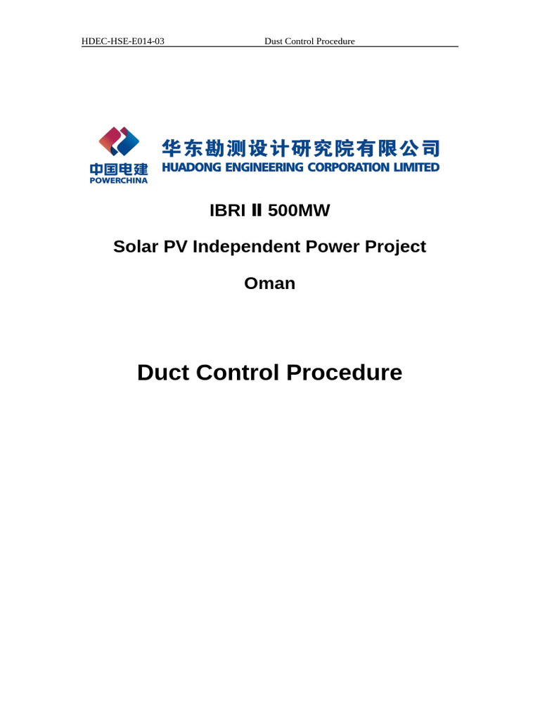 Dust Control Procedure for Solar Project | PDF | Air Pollution | Dust
