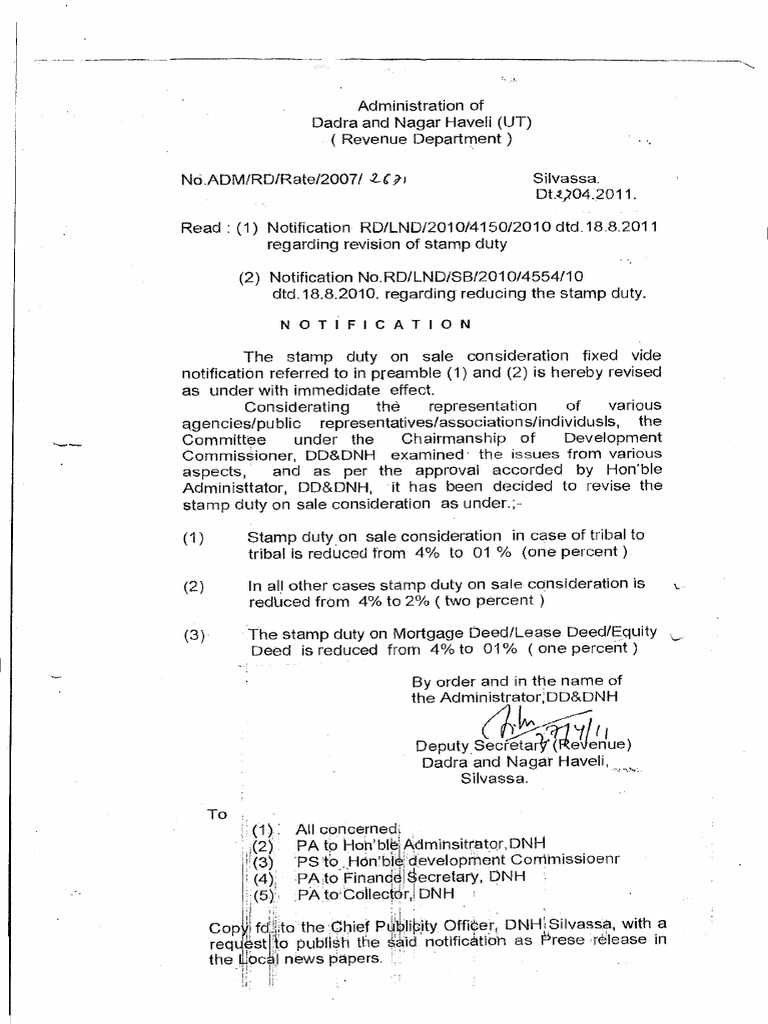 Stamp Duty Notification | PDF