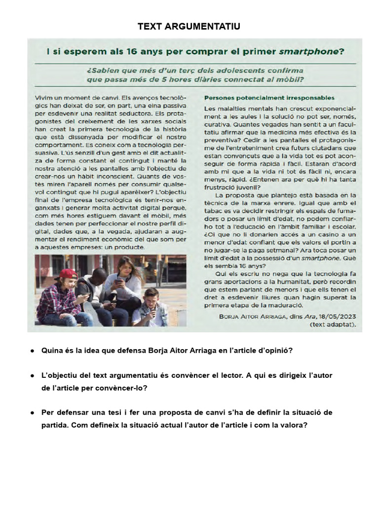 Text Argumentatiu | PDF