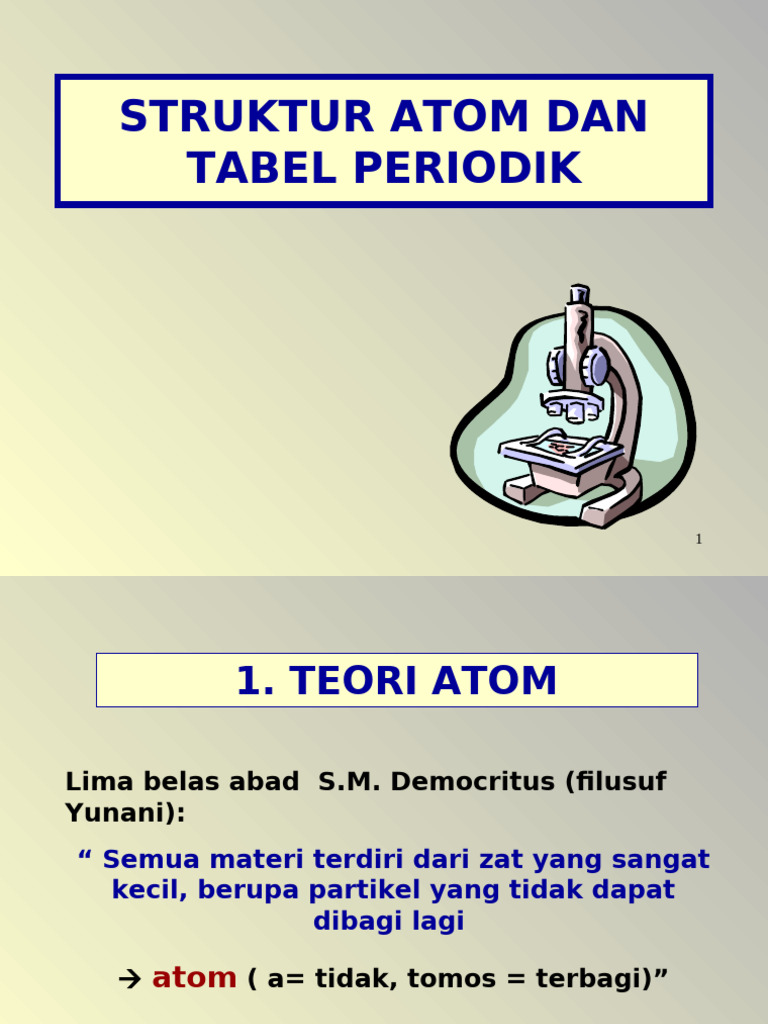 PPT Struktur Atom Dan Sistem Periodik Unsur | PDF