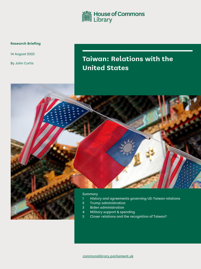 US-Taiwan Relations Overview 2023 | PDF | China–United States Relations ...