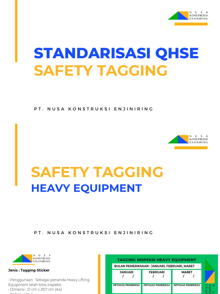 Standar Tagging Keselamatan QHSE | PDF
