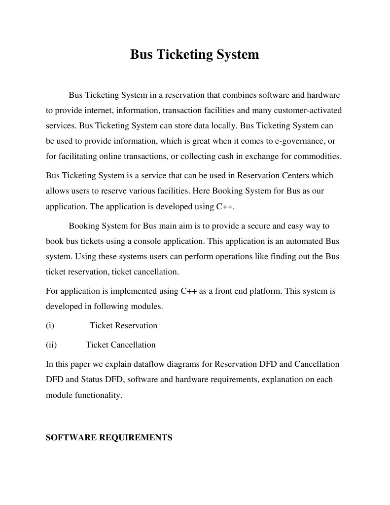 Bus Ticketing System | PDF