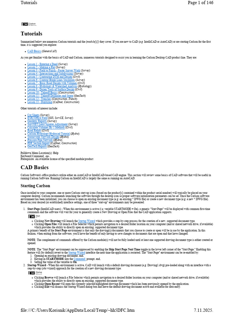 Carlson CAD Tutorials Overview | PDF | Command Line Interface ...