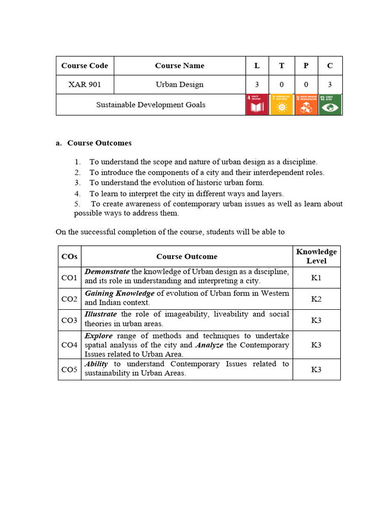 New XAR 901 UD Course Plan | PDF | Urban Design | Design