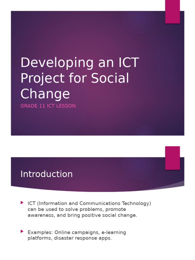 ICT Project For Social Change | PDF