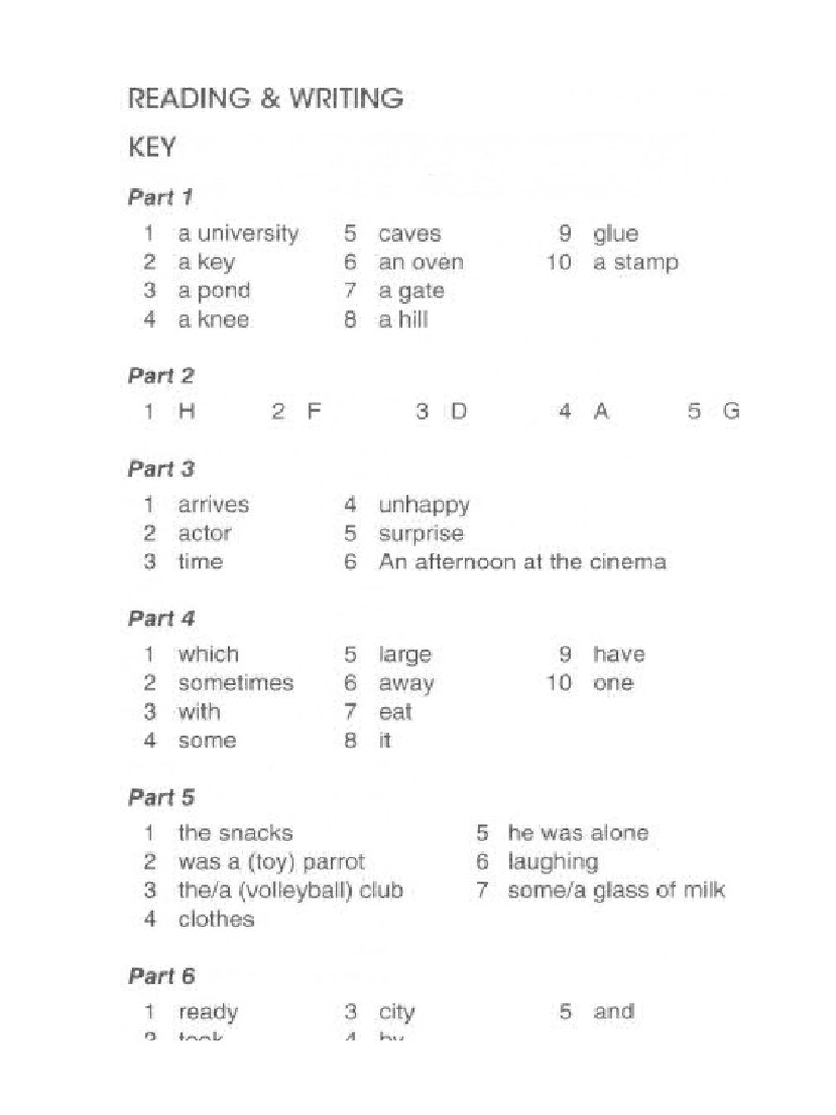Mid Term Test 1 Grade 5 Sample Key | PDF
