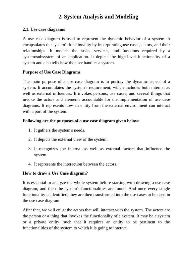 Use Case and Class Diagram Overview | PDF | Class (Computer Programming ...