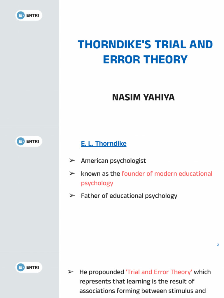Thorndike's Trial and Error Theory Explained | PDF | Psychological ...