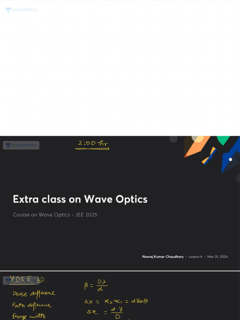 Extra Class On Wave Optics With Anno | PDF