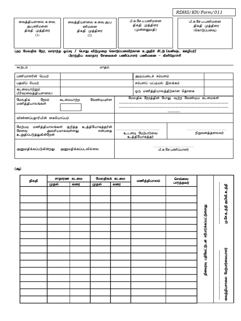 Minorstaff OT Form | PDF