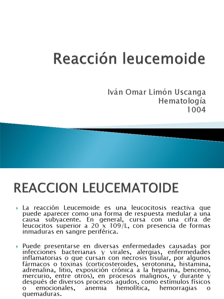 Reacción Leucemoide - Ivan Omar Limon Uscanga 1004 | PDF