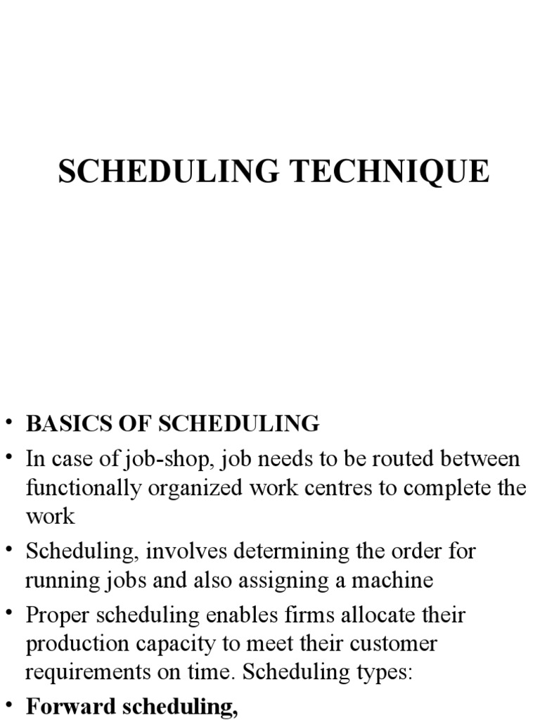 Scheduling Rules | PDF | Scheduling (Computing) | Business