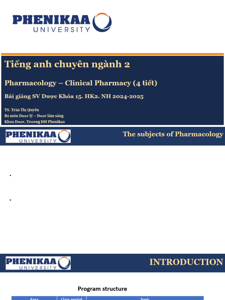 Bài 2. Pharmacology - Pharmacokinetics | PDF | Pharmacology ...