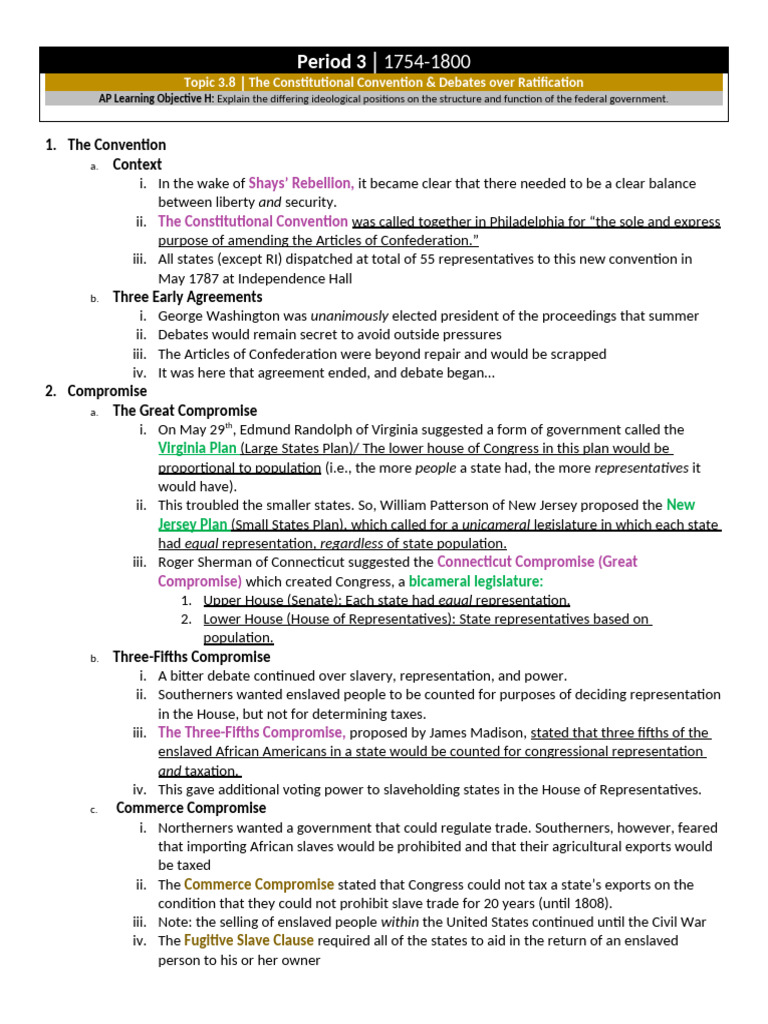 Constitutional Convention Compromises | PDF | United States Bill Of ...