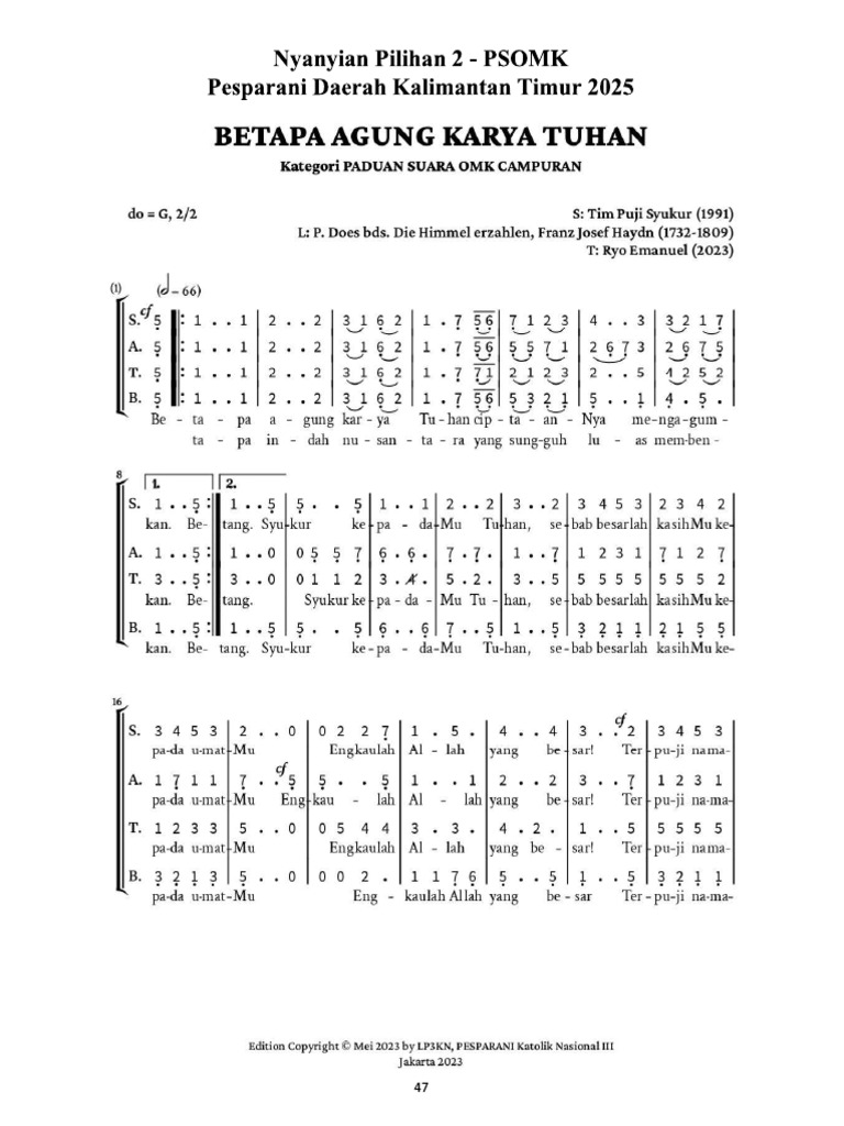 Betapa Agung Karya Tuhan | PDF