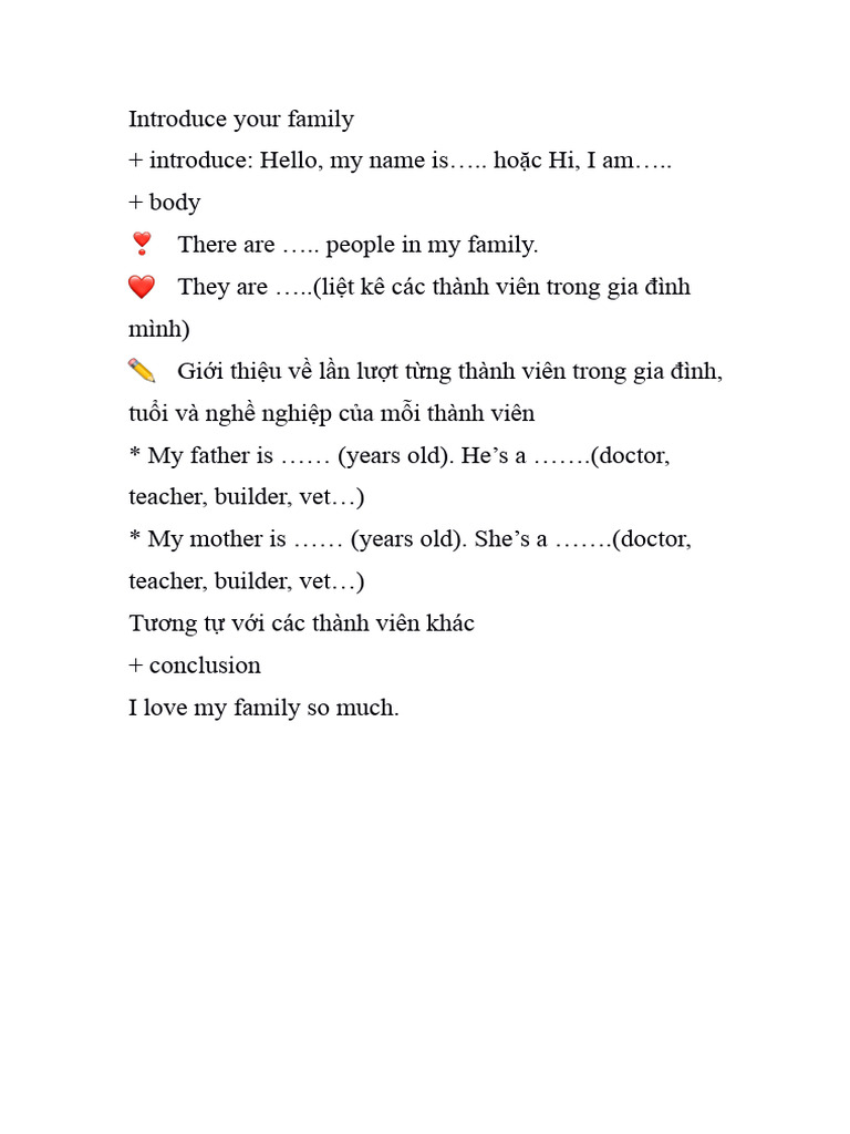 Introduce Your Family 1 | PDF
