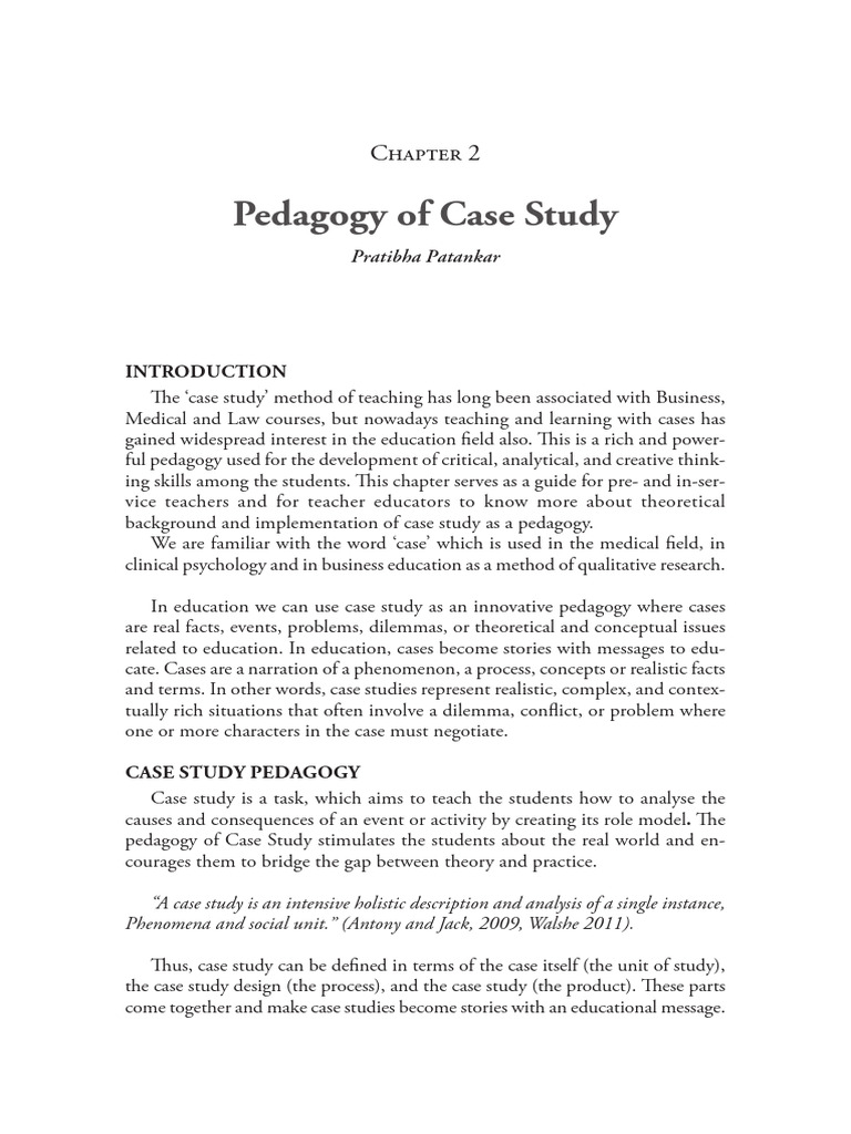 Case Study Pedagogy in Education | PDF | Constructivism (Philosophy Of ...