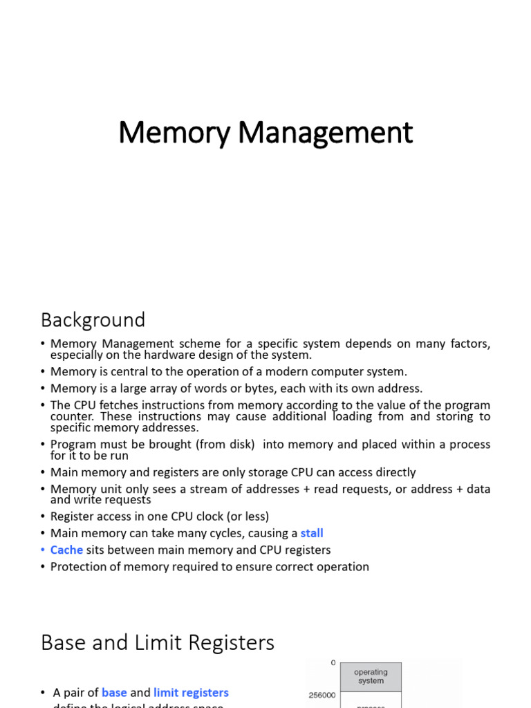 Memory Management | PDF | Computer Data Storage | Central Processing Unit