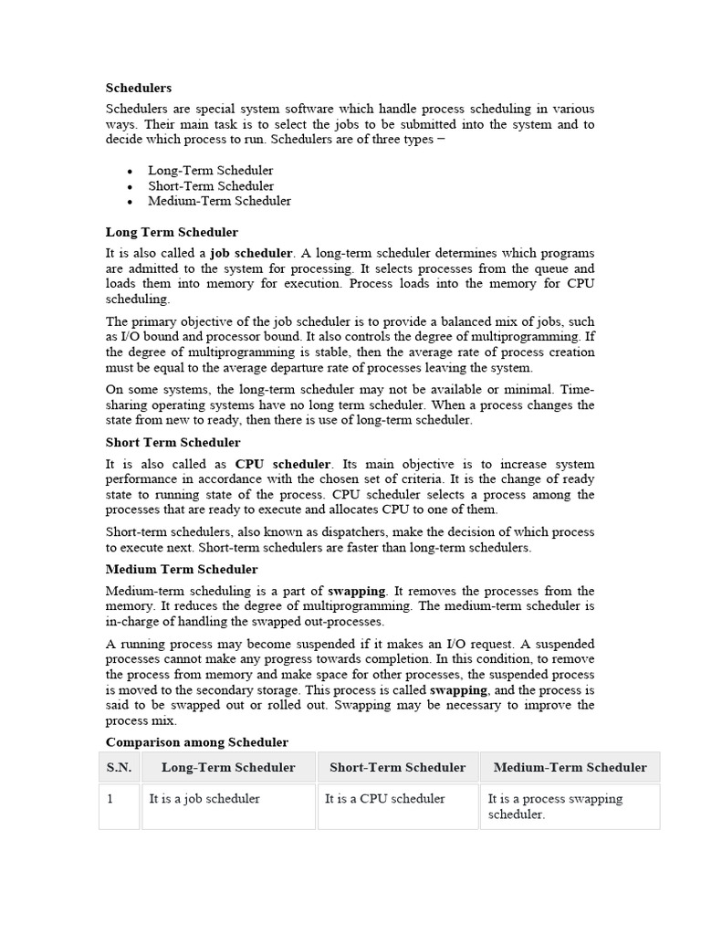 Schedular in OS | PDF | Scheduling (Computing) | Computing