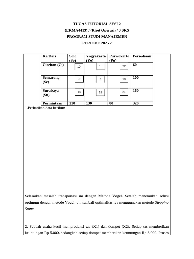 Riset Operasi: Model Produksi Optimal | PDF