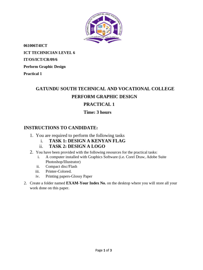 Graphic Design Practical 1 | PDF