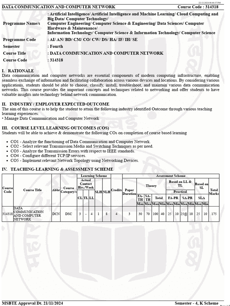 314318-Data Communication and Computer Network | PDF | Computer Network ...