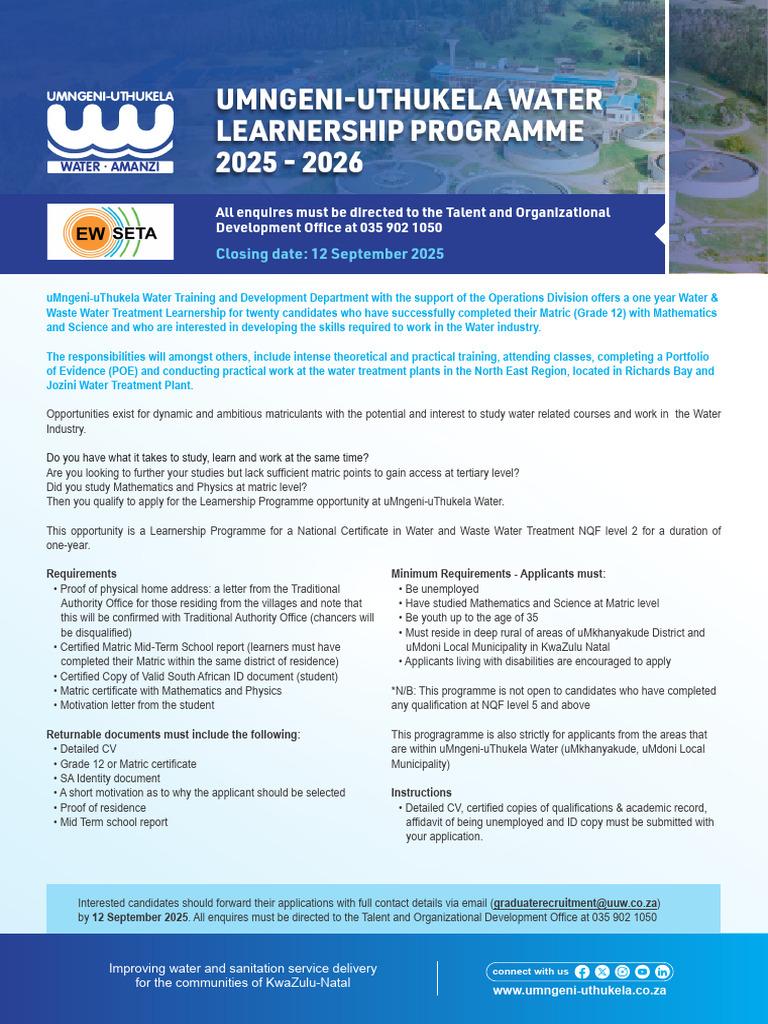 Learnership Advert 20250805 | PDF
