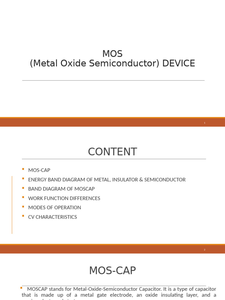 Mos BD, CV | PDF | Mosfet | Semiconductors