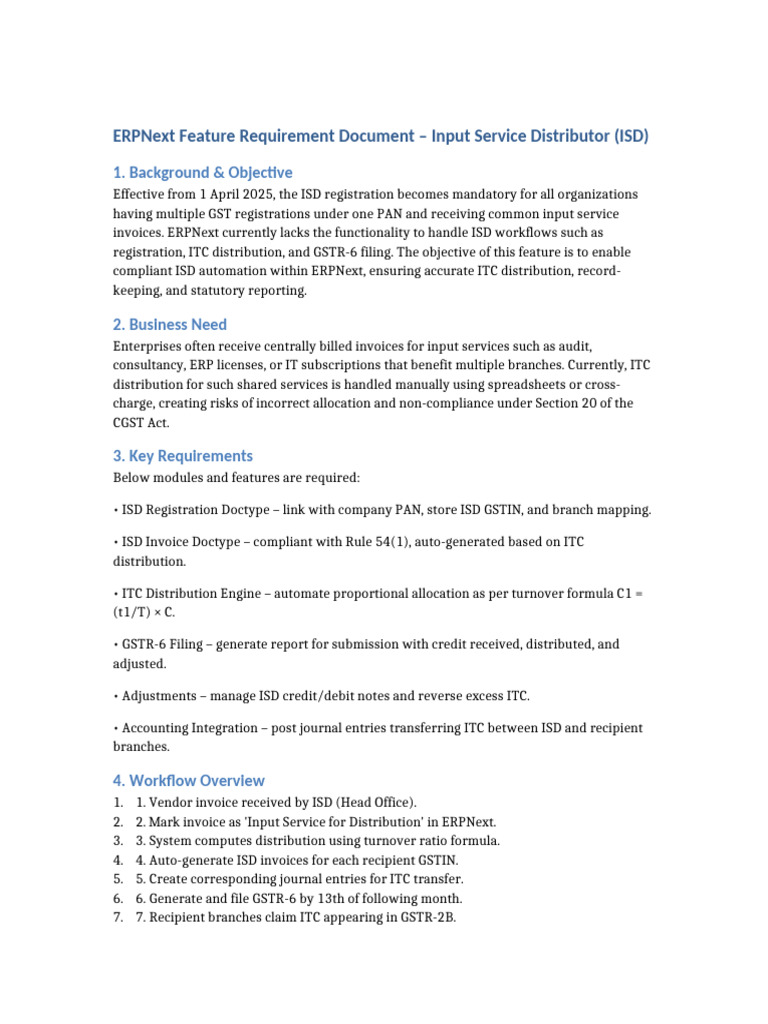 ERPNext ISD Automation Requirements | PDF | Invoice | Computing